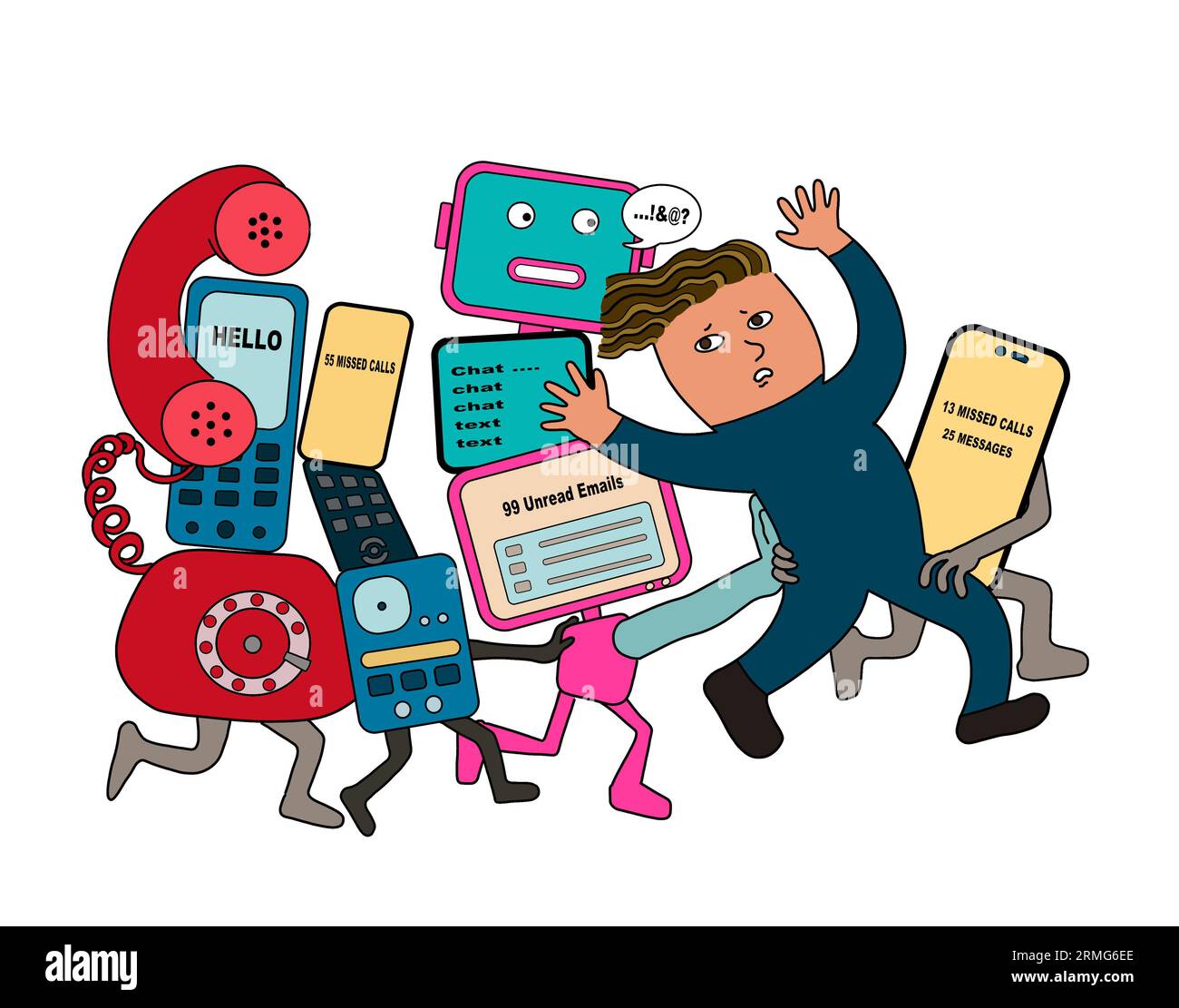 A young man frustated from being forced or controlled by ...