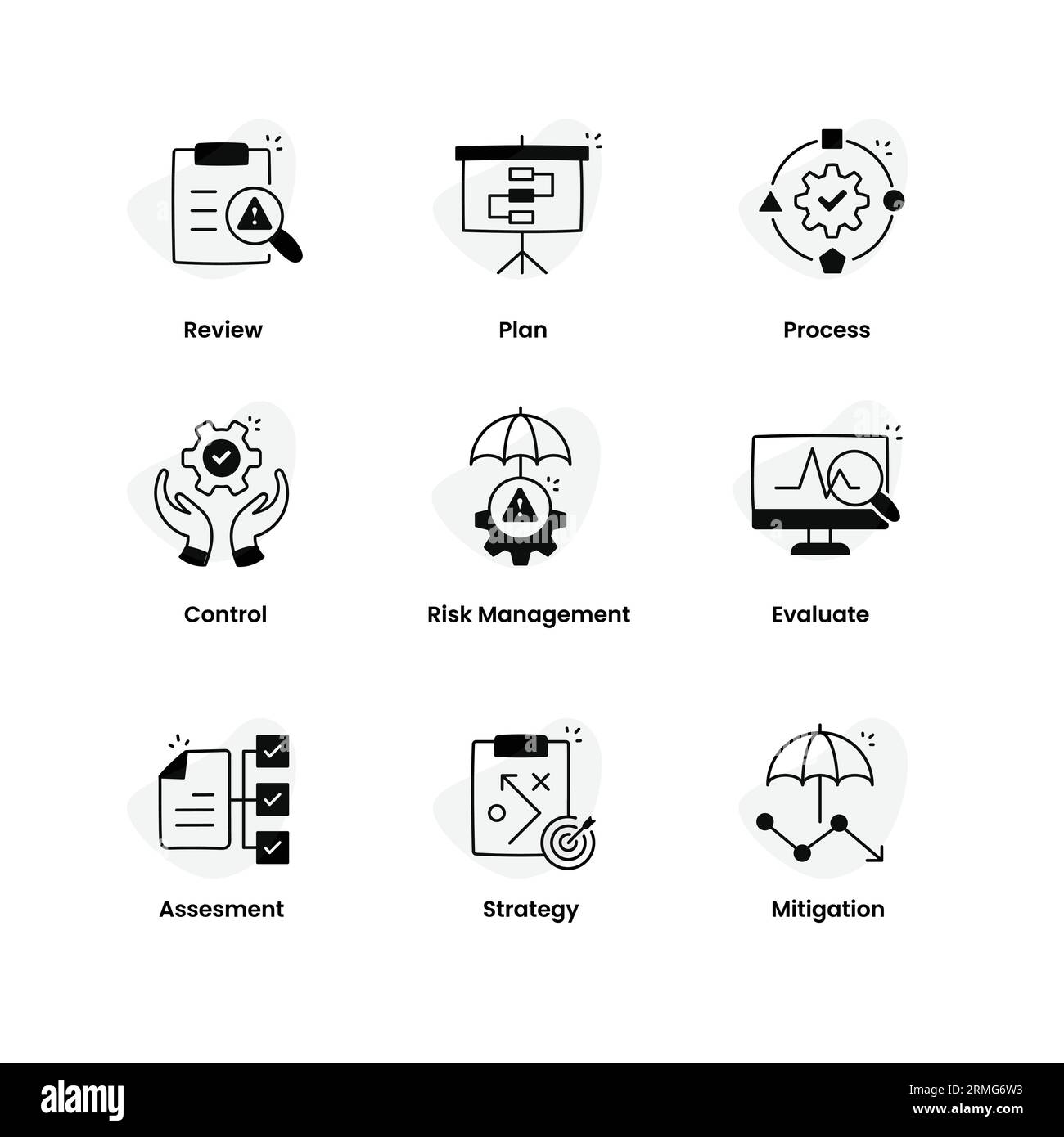 Business Risk Management. Modern Flat Line Icons with Editable Stroke ...
