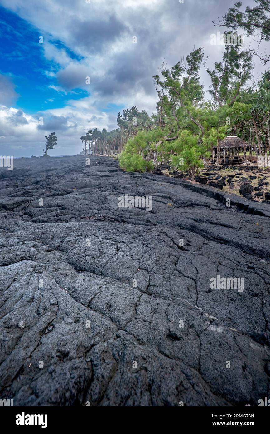 volcano road to Piton de la Fournaise La reunion Island Stock Photo - Alamy