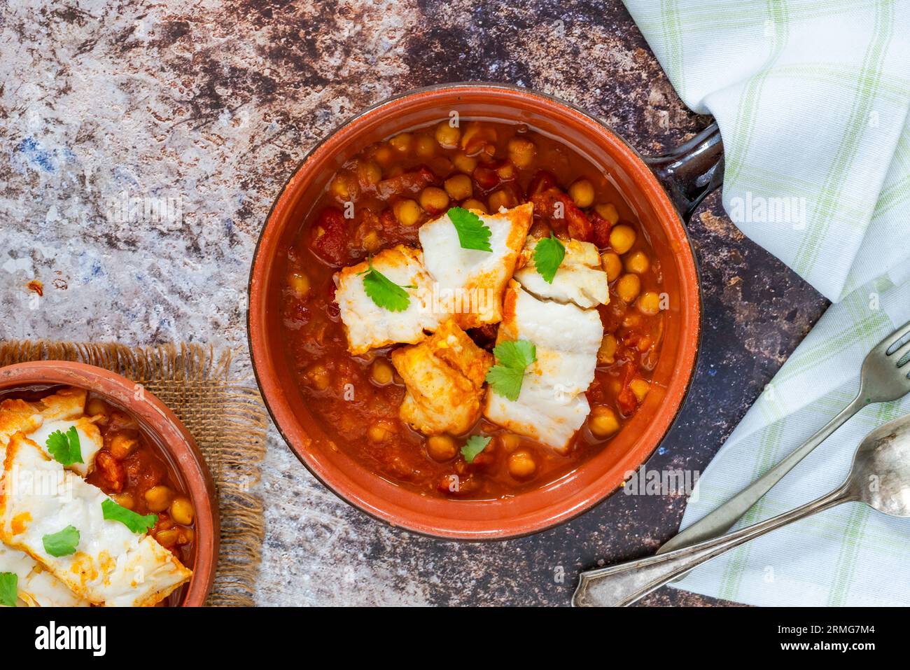 Moroccan fish stew with chickpeas Stock Photo - Alamy