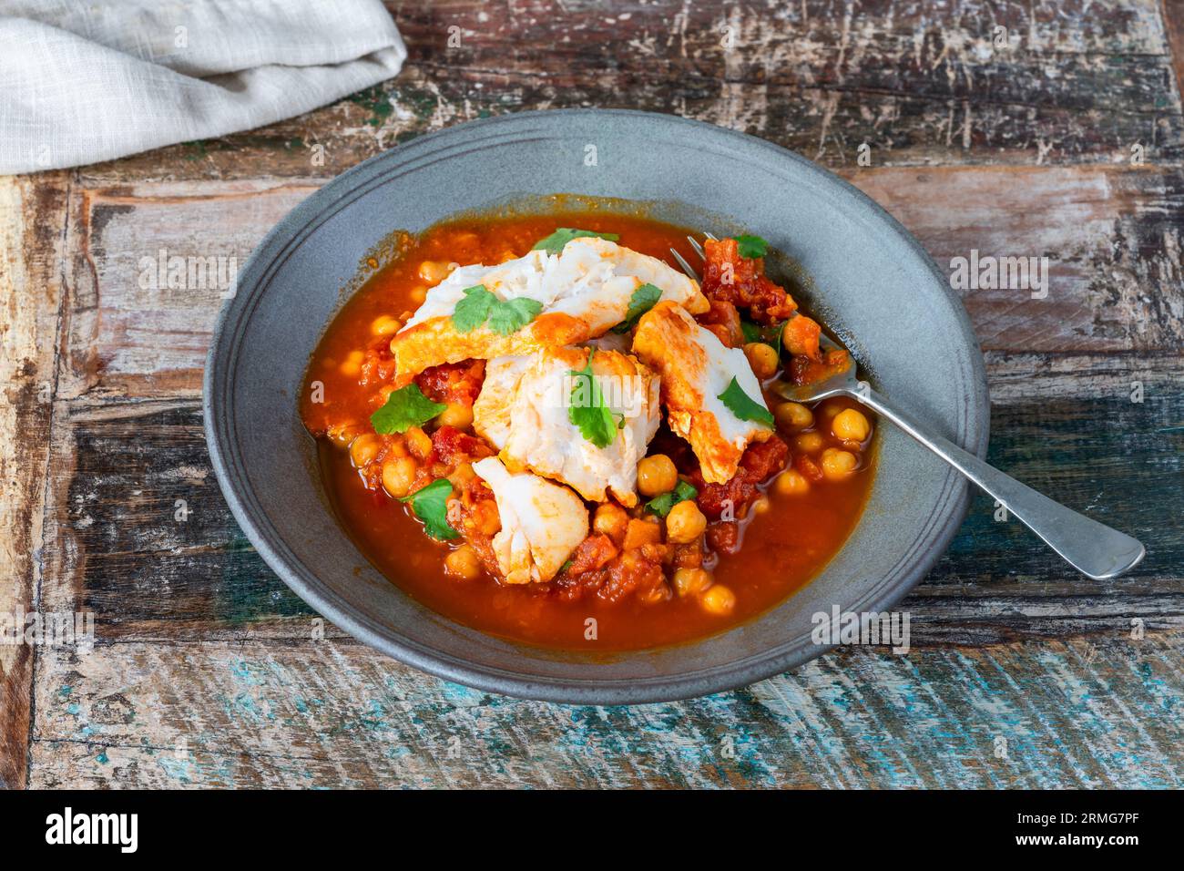 Moroccan fish stew with chickpeas Stock Photo - Alamy