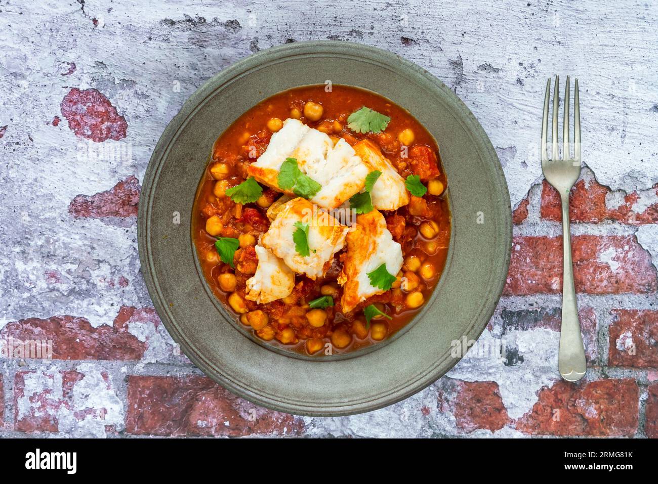 Moroccan fish stew with chickpeas Stock Photo - Alamy