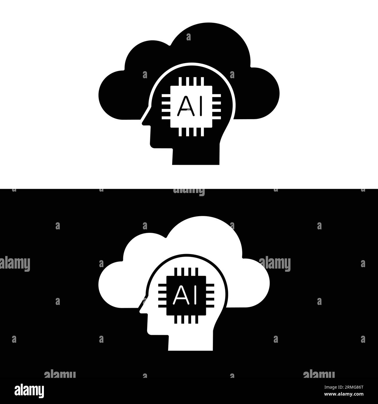 Cloud Computing With Ai Icon Illustrates The Concept Of Cloud Computing And Artificial