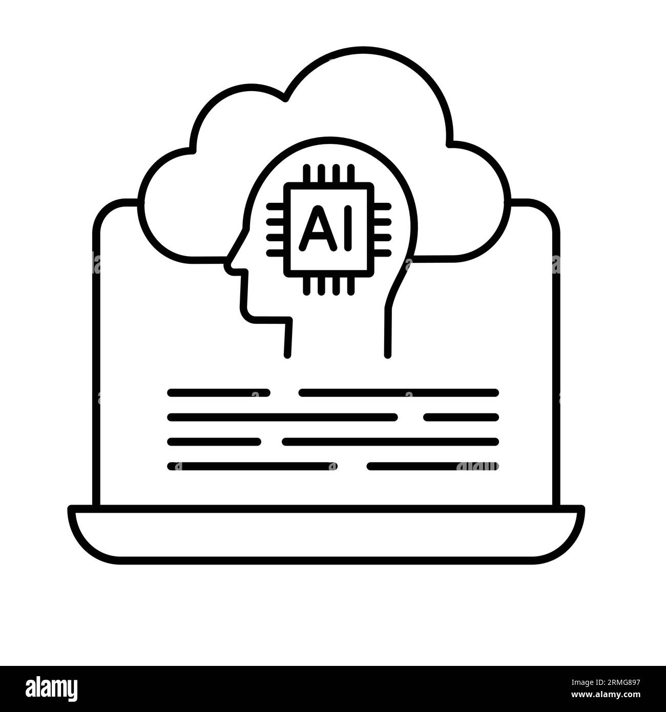 Cloud Computing With Ai Icon Illustrates The Concept Of Cloud Computing And Artificial