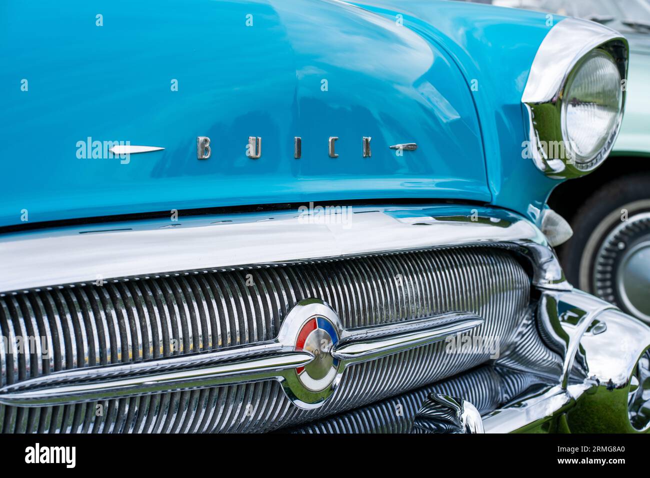 Buick Special 1957 in Blue Front Grille and Badge Stock Photo - Alamy