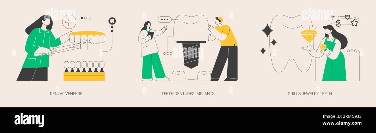 Teeth aesthetics abstract concept vector illustrations Stock Vector ...