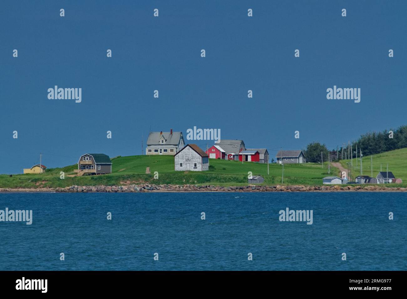 Bucolic view of rustic, maritime Cape Breton Island in Nova Scotia ...