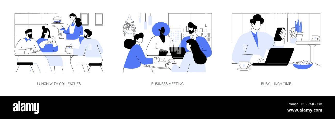 Business cartoon team meeting lunch hi-res stock photography and images ...