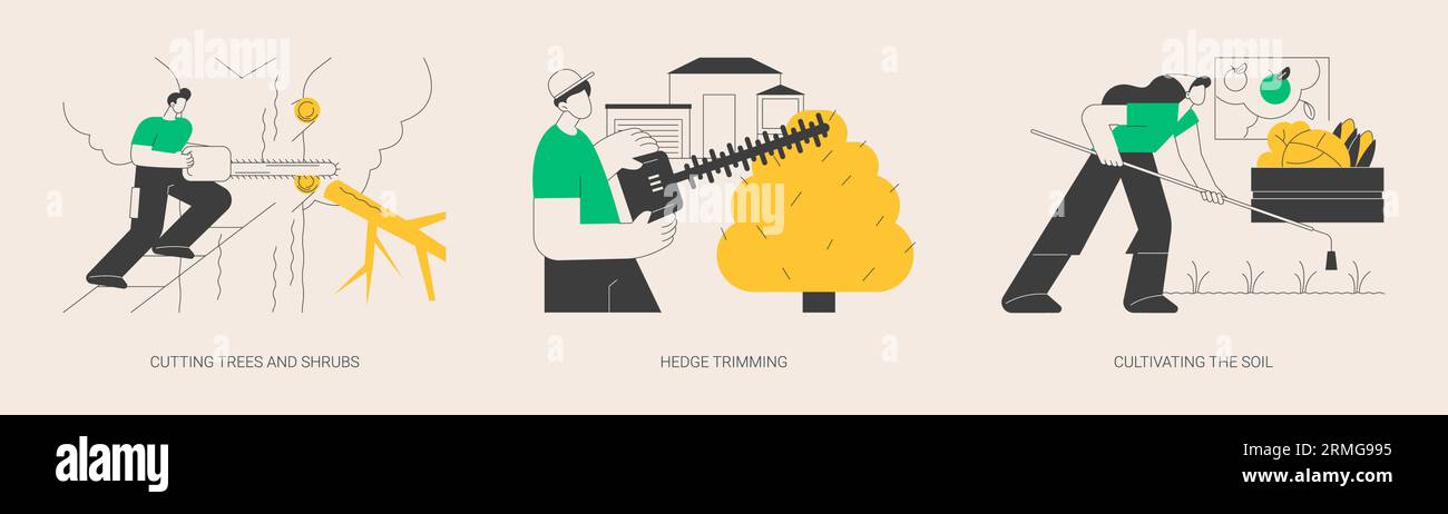 Landscape maintenance abstract concept vector illustrations Stock ...