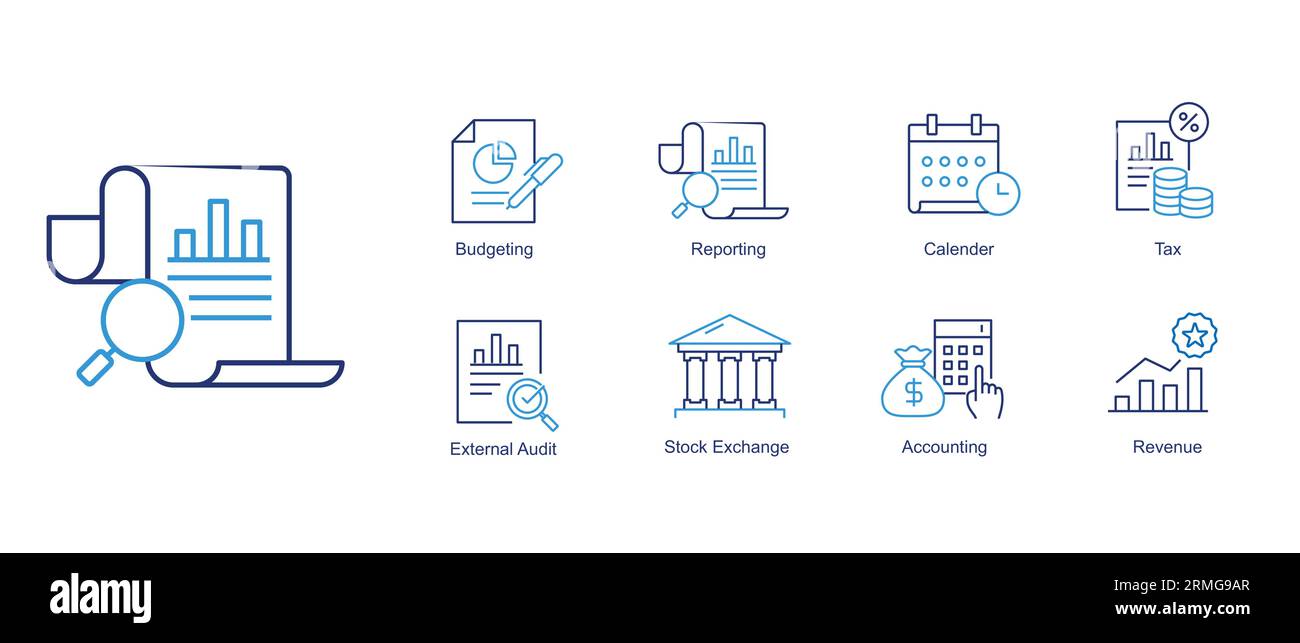 Fiscal Year Vector Icons. Financial year vector icons. Accounting year ...