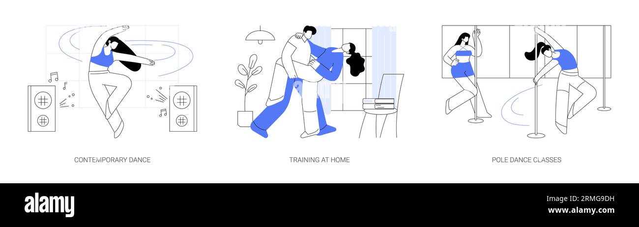 Dancing classes isolated cartoon vector illustrations se Stock Vector Image & Art - Alamy