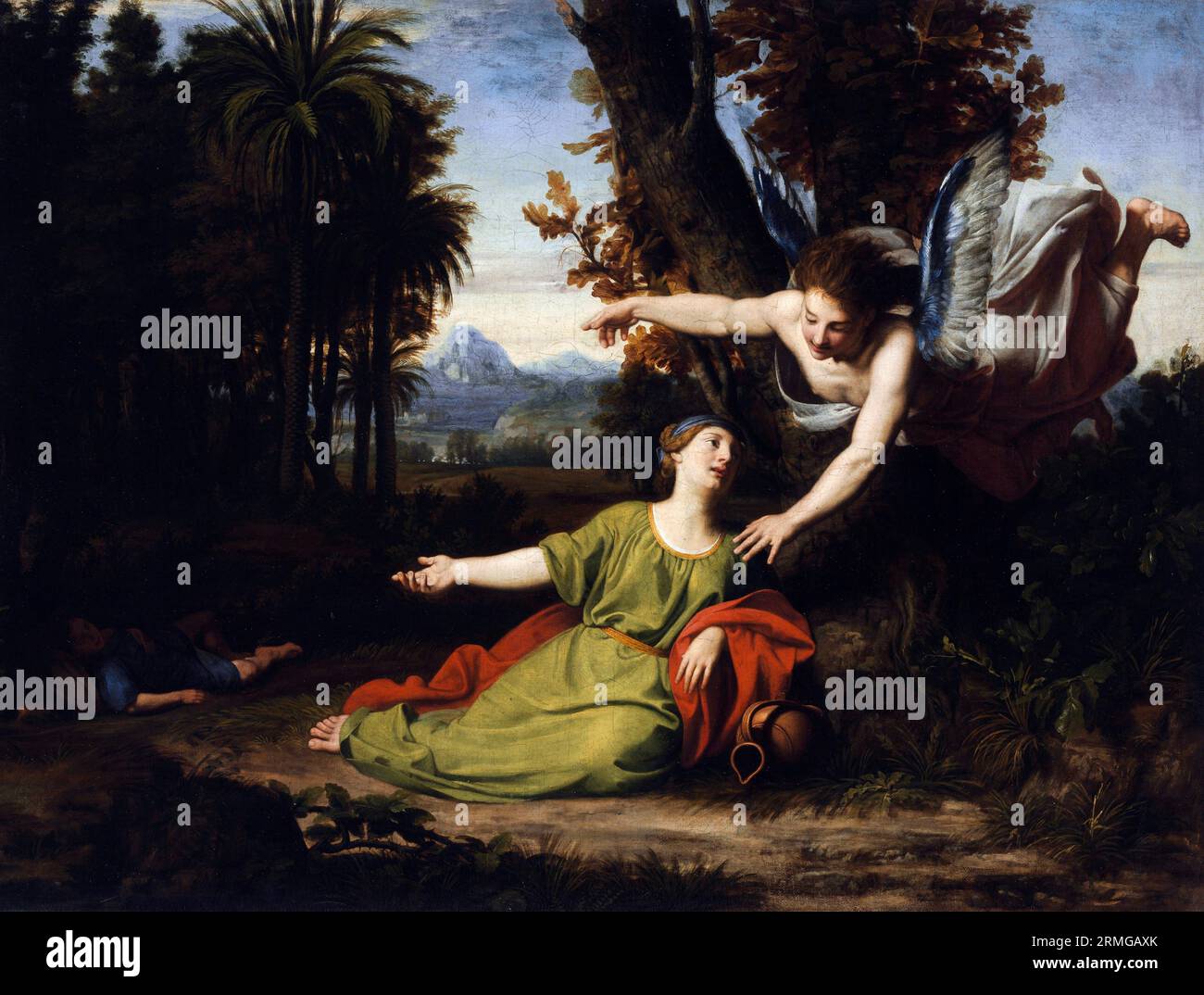 Hagar in the Desert by Nicolas Colombel (1644-1717), oil on canvas, c ...