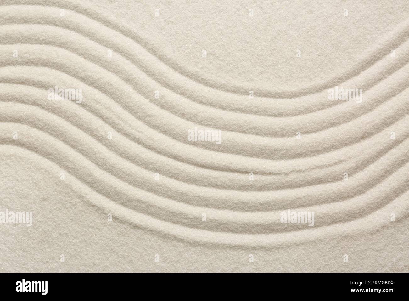 White sand with pattern as background, top view. Zen concept Stock ...