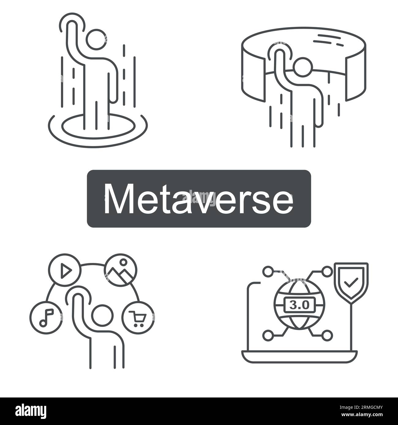 Metaverse Icon - Metaverse Symbol - Virtual Reality Icon - Augmented Reality Icon - Future ...