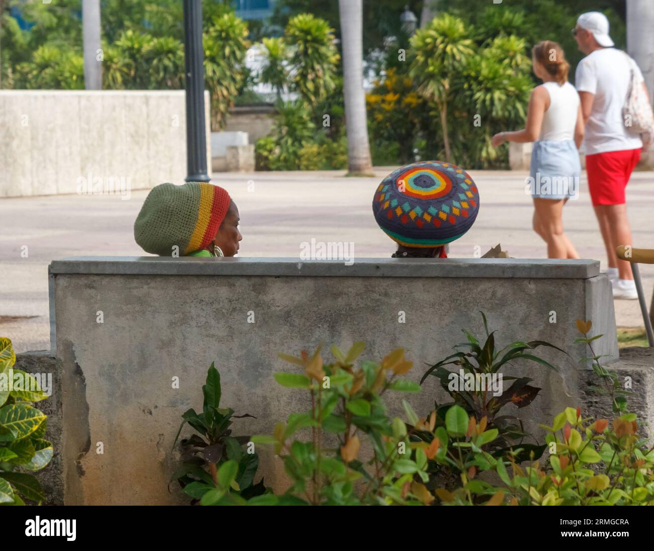 Havana, Cuba, 2023, Rastafari people sitting in bench Stock Photo - Alamy