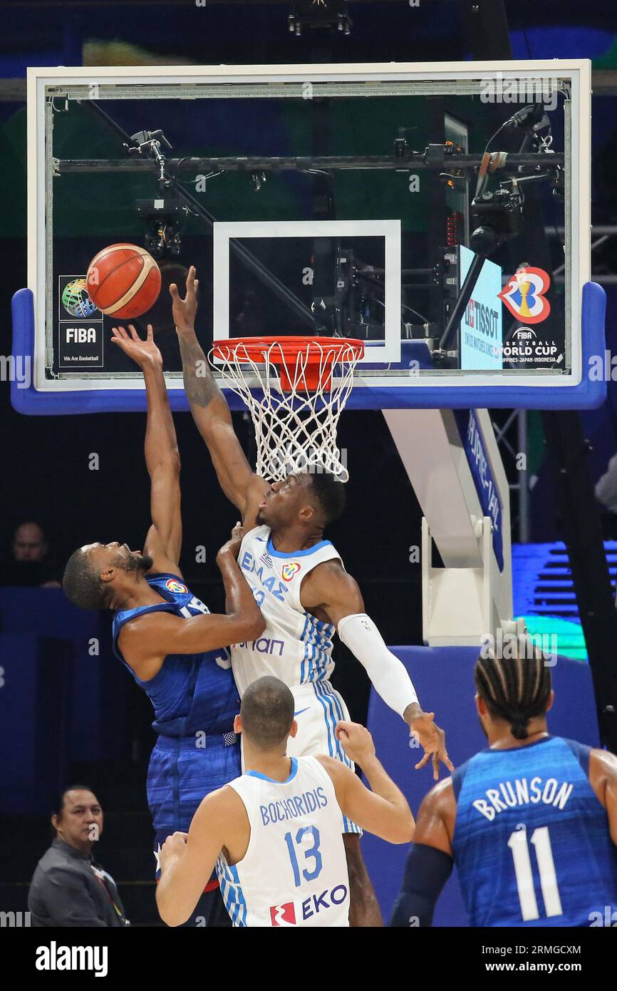 Pasay City, Philippines. 28th Aug, 2023. Thanasis Antetokounmpo (R) of ...