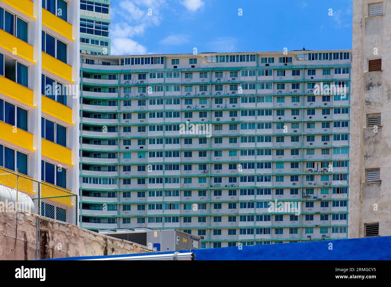 Havana, Cuba, 2023, Detail of the Focsa building (green Stock Photo - Alamy