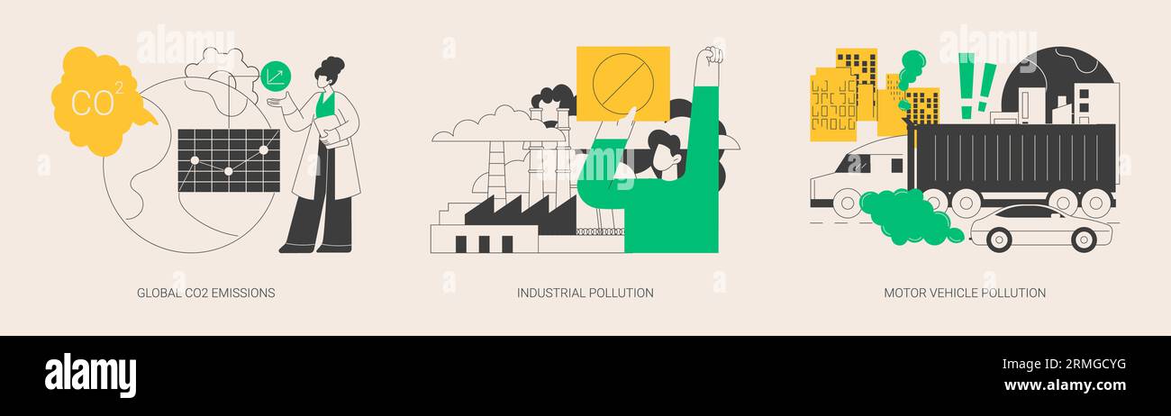 Global carbon footprint abstract concept vector illustrations Stock ...