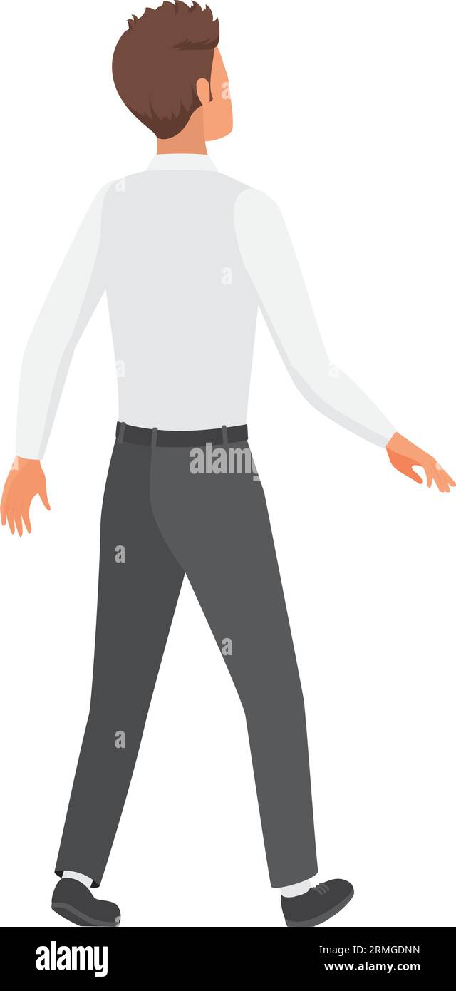 Back view walking handsome man Stock Vector Images - Alamy