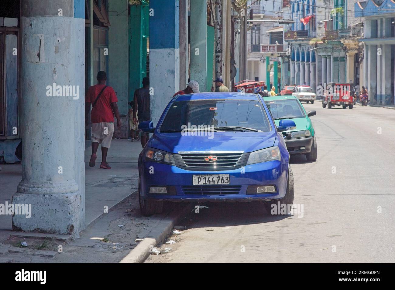 Havana, Cuba, 2023, Car parked in the sidewalk Stock Photo - Alamy