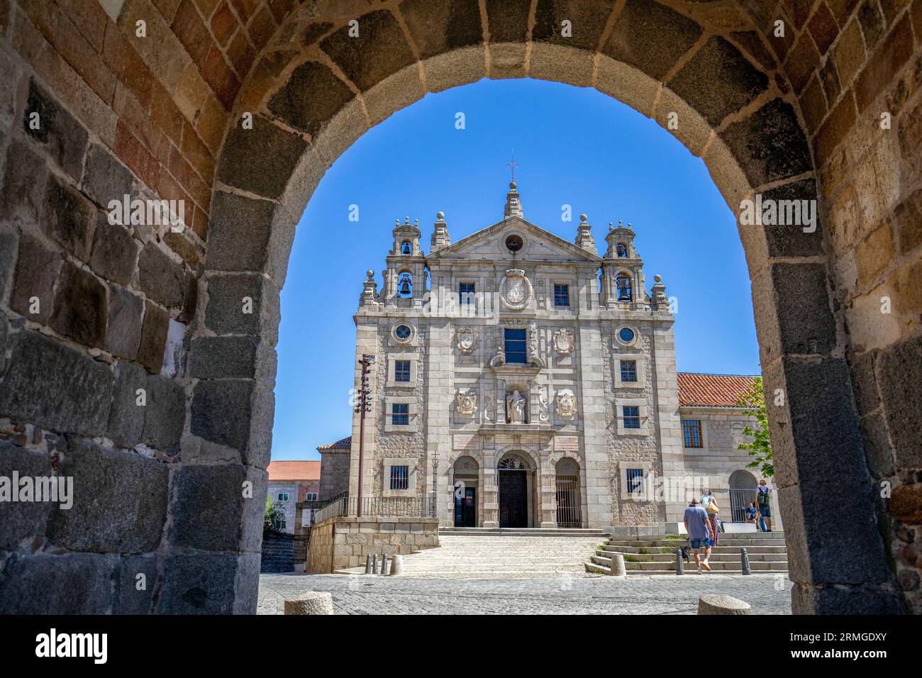 View of the basilica and birthplace of Santa Teresa de Jess in Avila ...