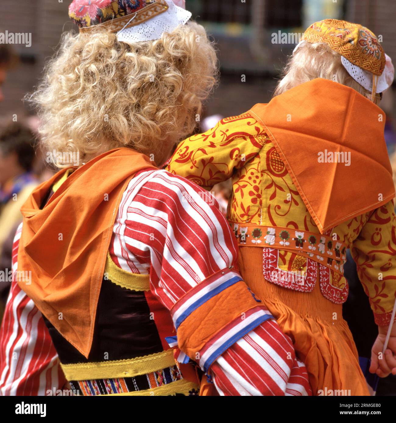 At Kingsday people at Marken are dressed in traditional costume. At ...