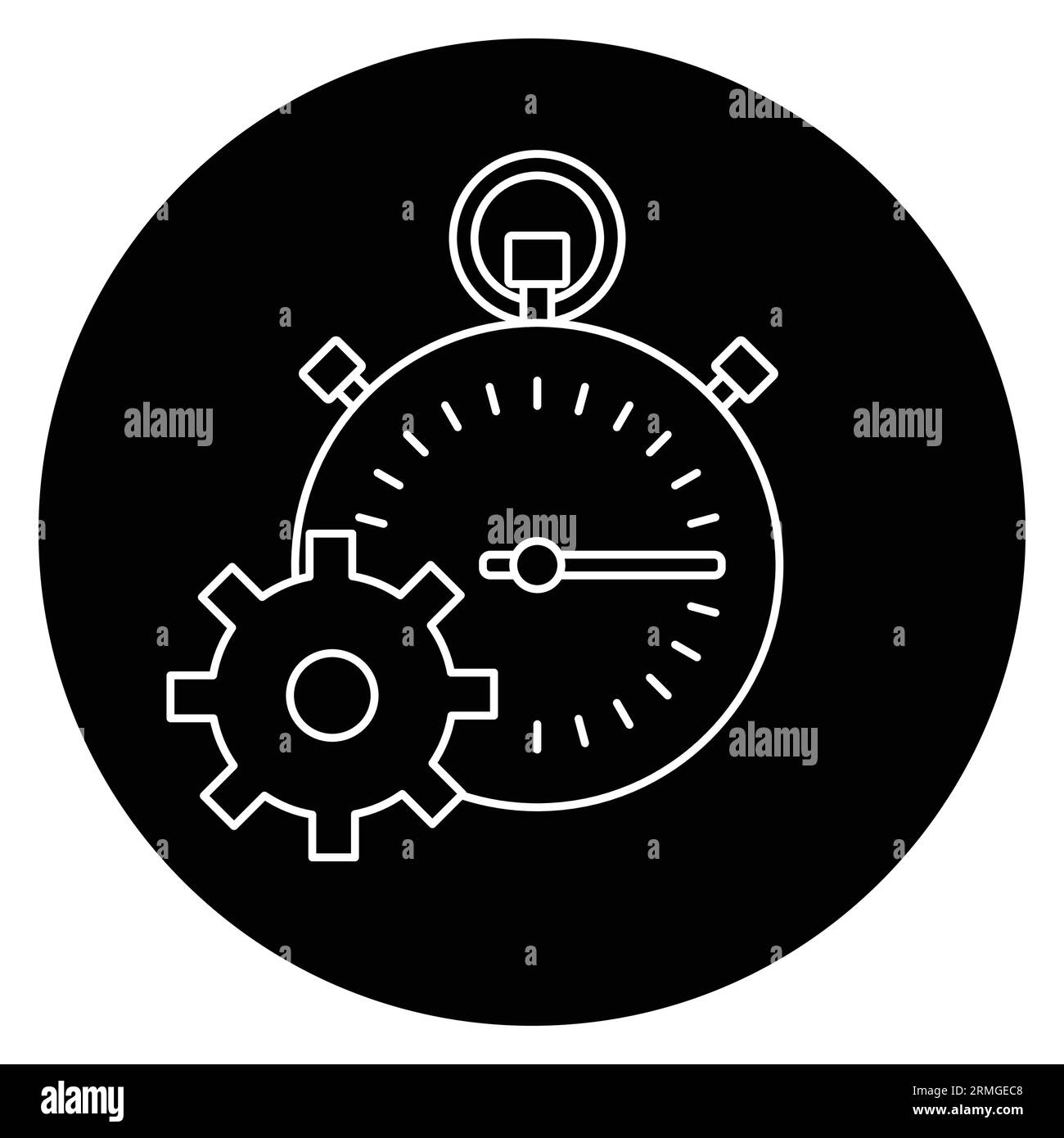 Stopwatch and Gear: A Symbol of Innovation and Technology. Vector Icon ...