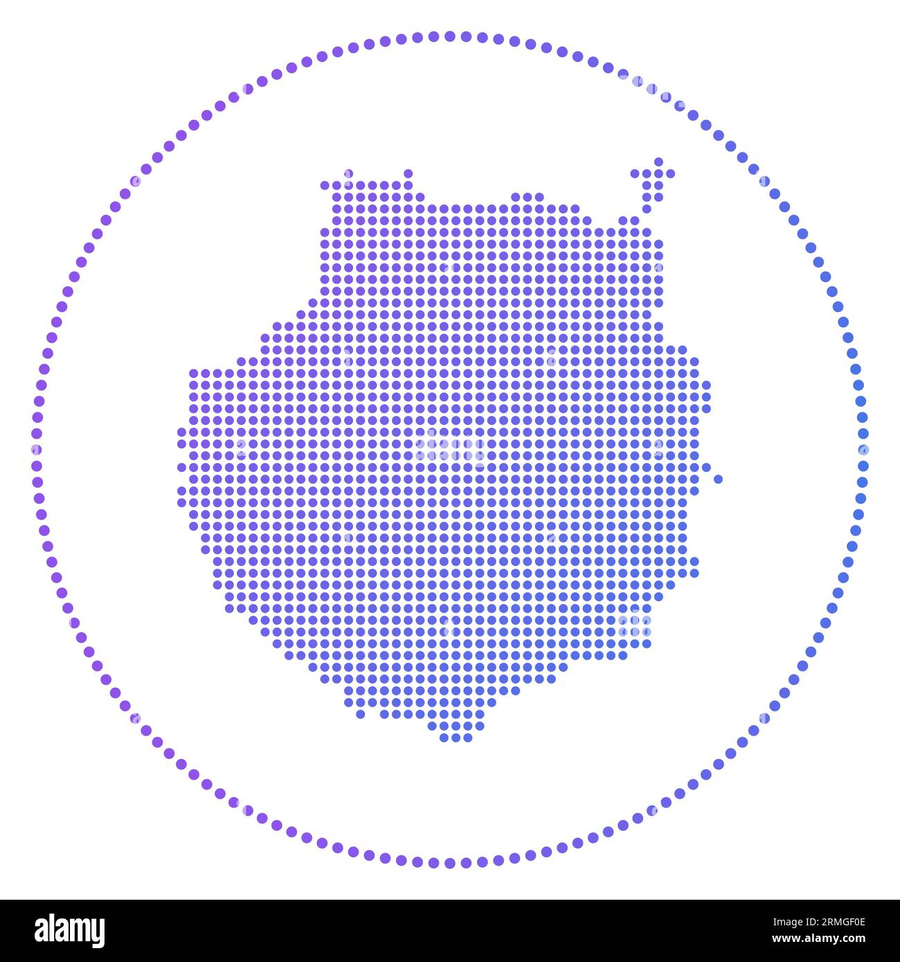 Gran Canaria digital badge. Dotted style map of Gran Canaria in a ...