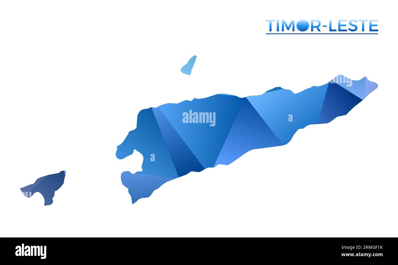Vector polygonal Timor-Leste map. Vibrant geometric country in low poly ...