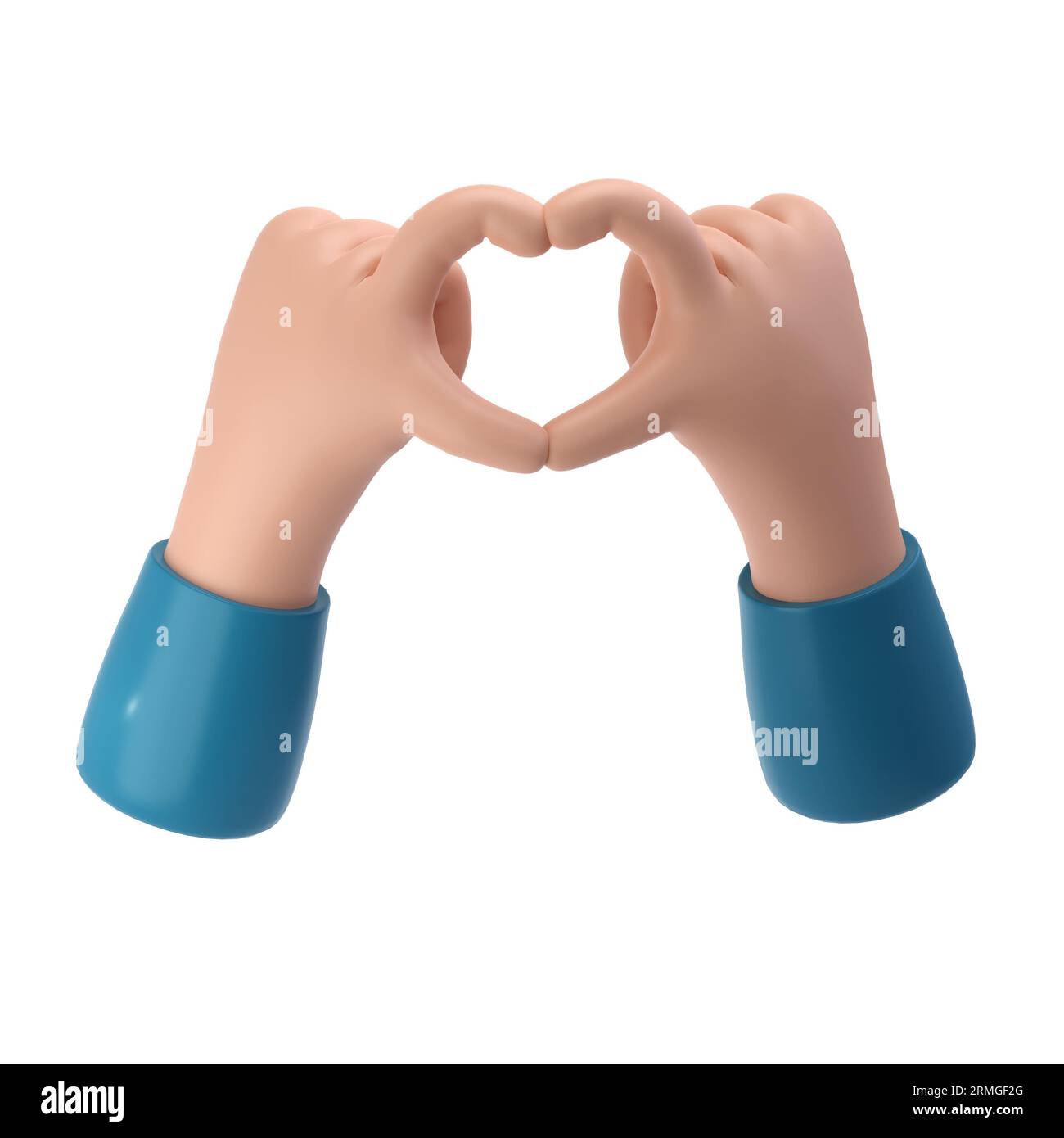 3d rendering stylized hands fold shape of heart. Valentine Finger ...