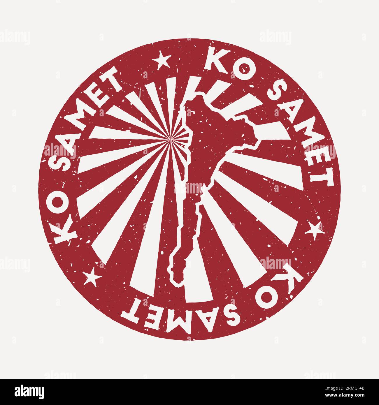 Ko Samet stamp. Travel red rubber stamp with the map of island, vector ...