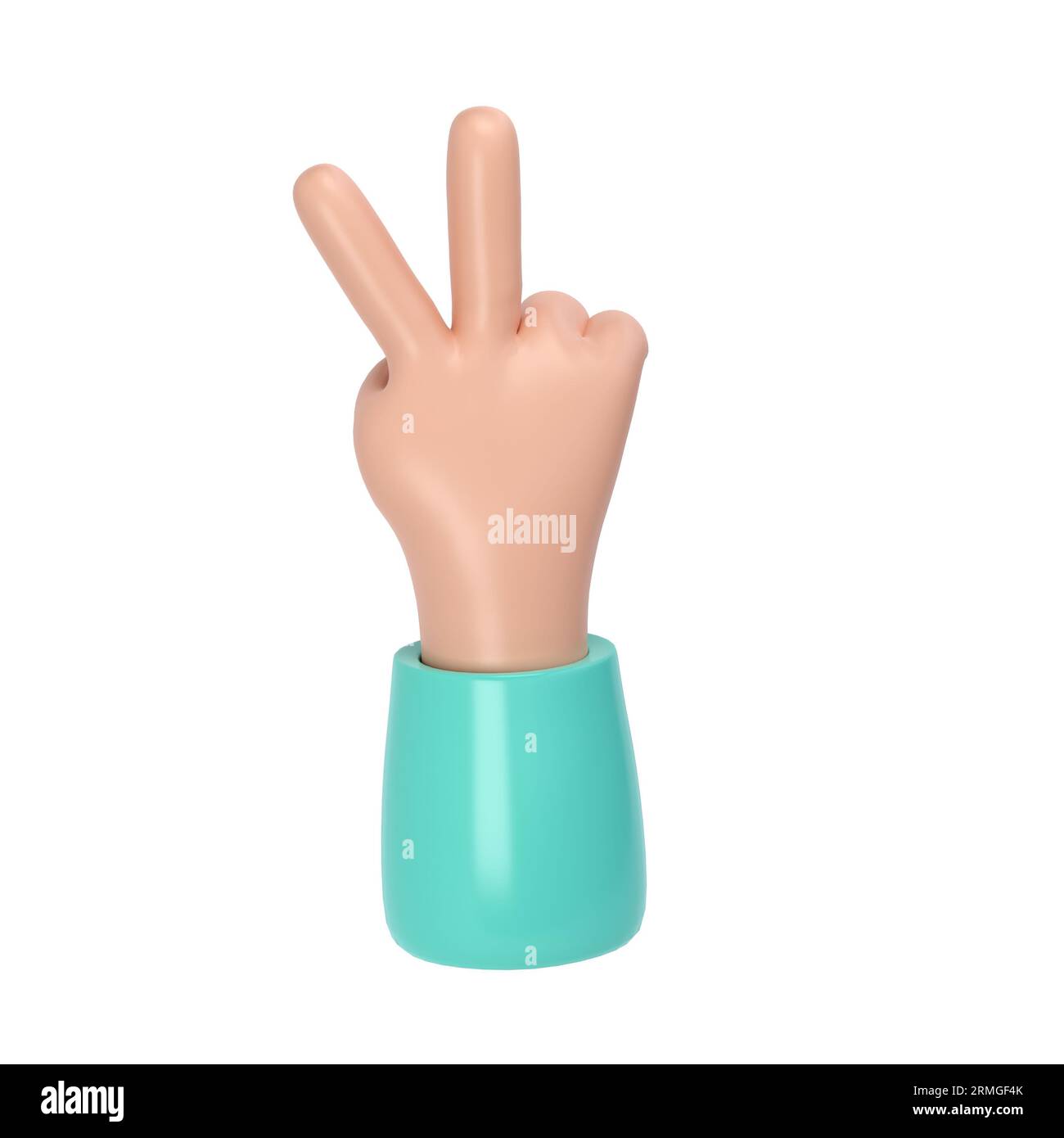 3d hand victory icon illustration. Two fingers social icon. Cartoon ...