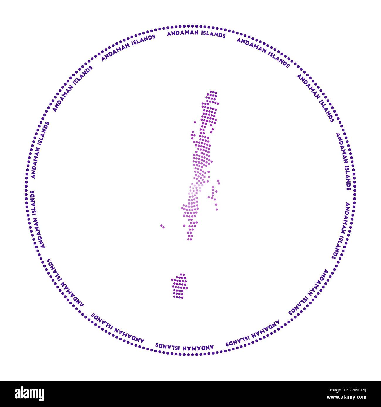 Andaman Islands round logo. Digital style shape of Andaman Islands in ...