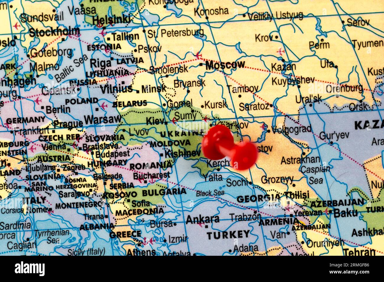 This stock image shows the location of Ukraine on a world map Stock ...