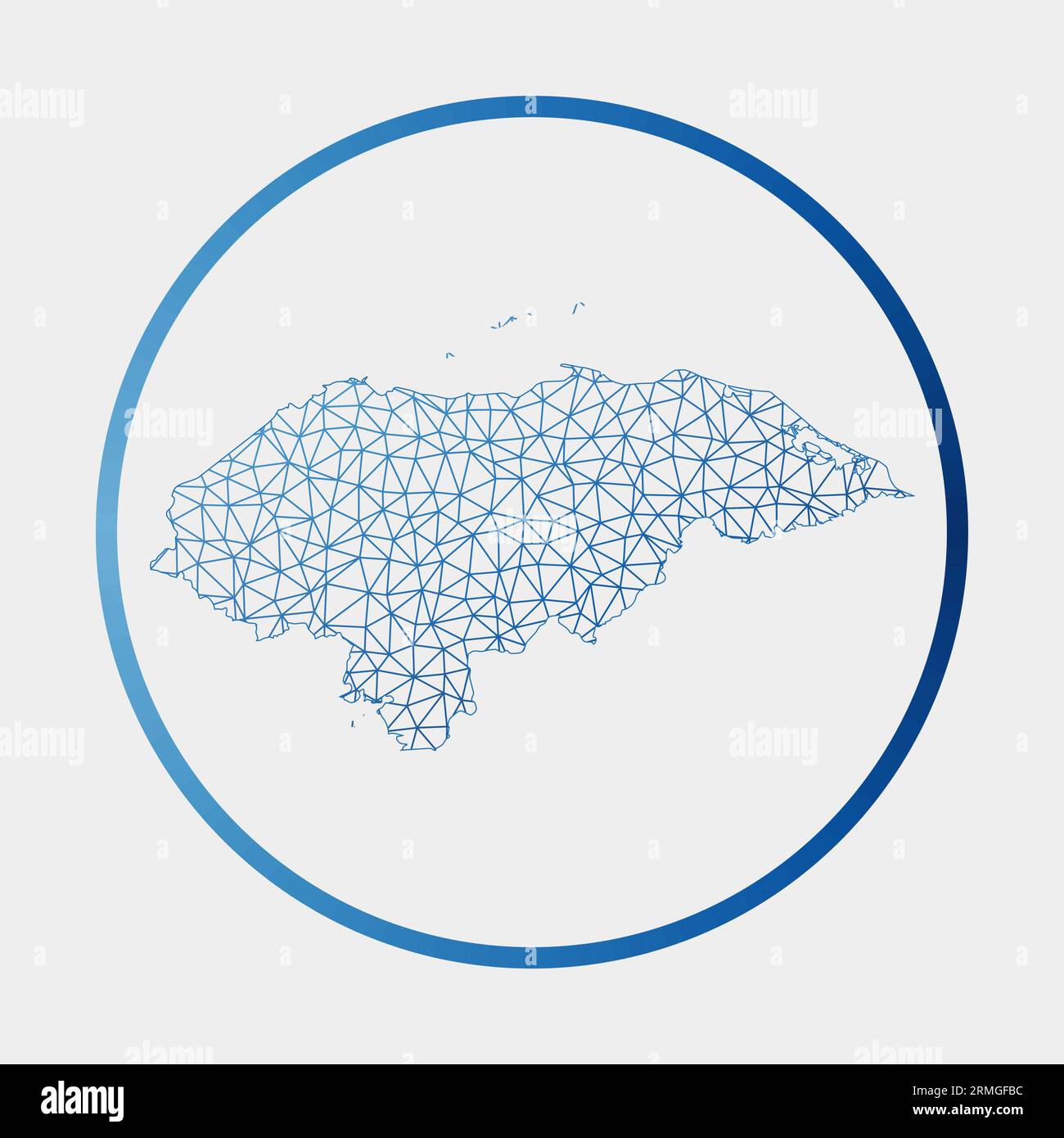 Honduras icon. Network map of the country. Round Honduras sign with ...