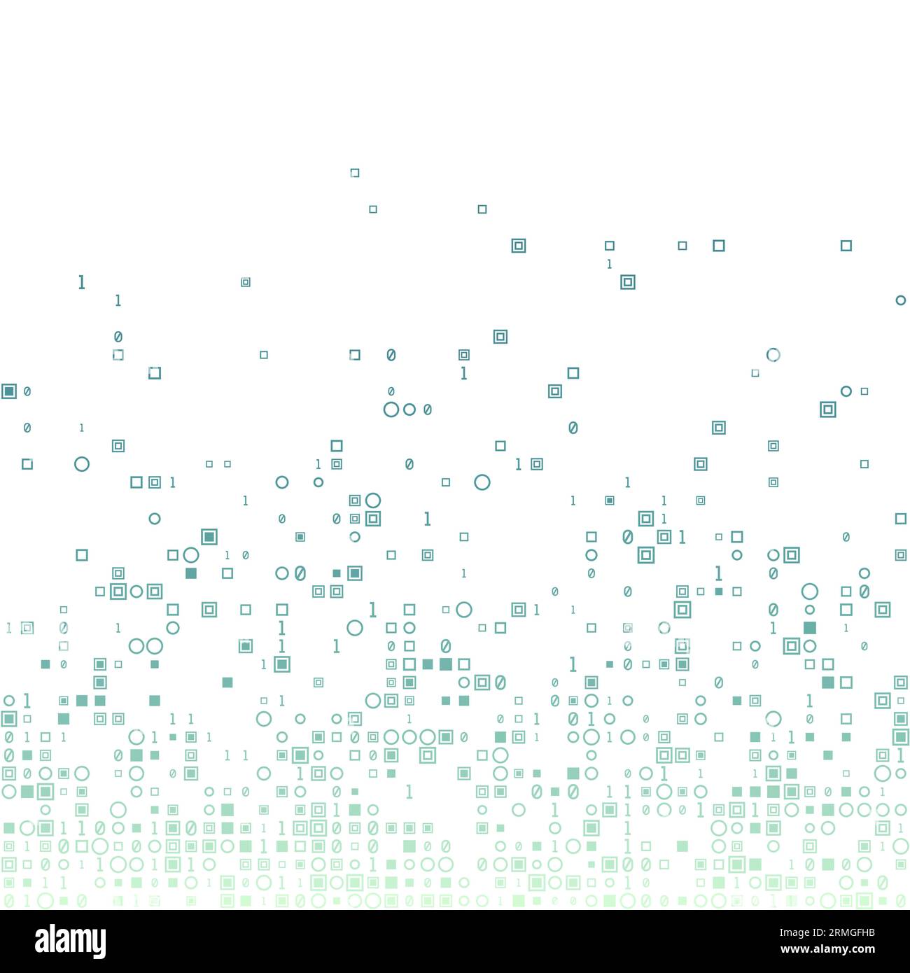 Artistic geometric matrix background in dark mint colors. Authentic ...