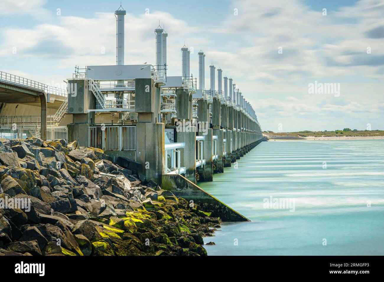 Eastern Scheldt storm surge barrier (Oosterscheldekering) in the Dutch ...