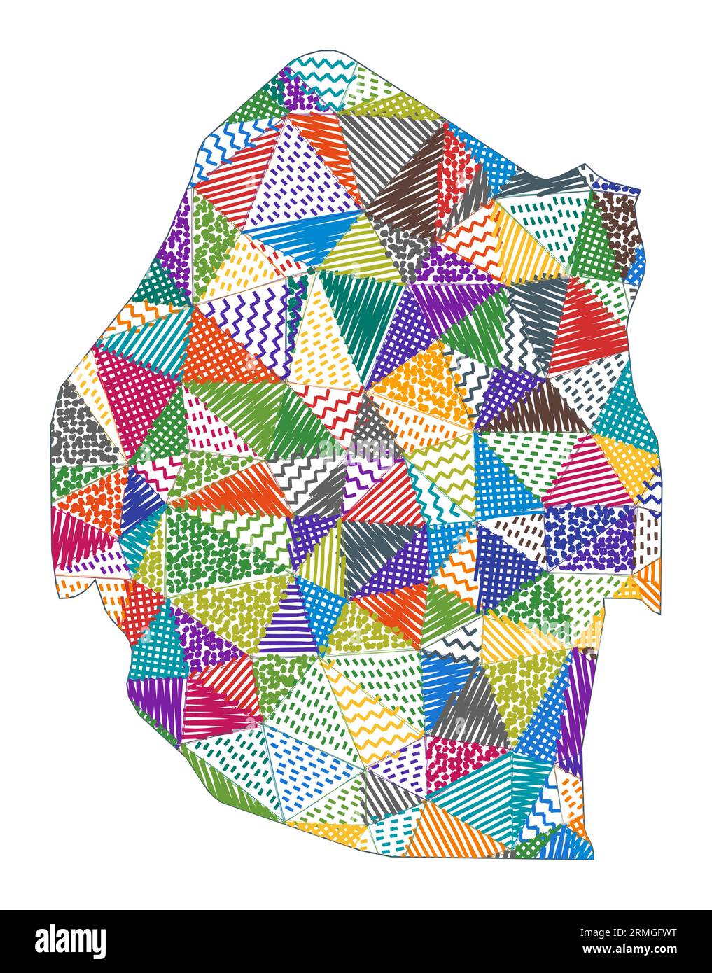 Kid-style map of Swaziland with hand-drawn polygons. Vector illustration Stock Vector Image ...