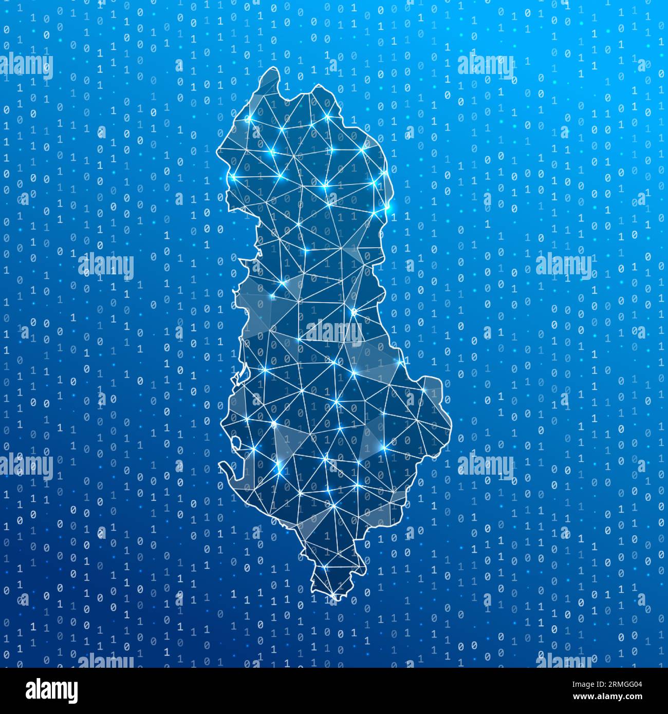 Network map of Albania. Country digital connections map. Technology ...