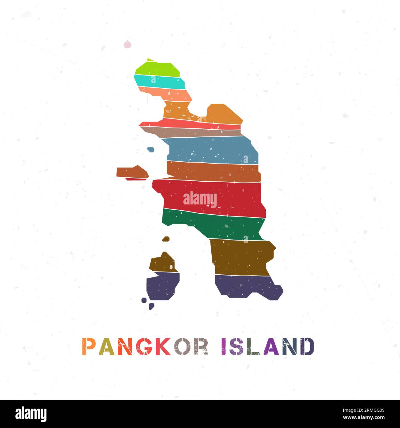 Pangkor Island map design. Shape of the island with beautiful geometric ...
