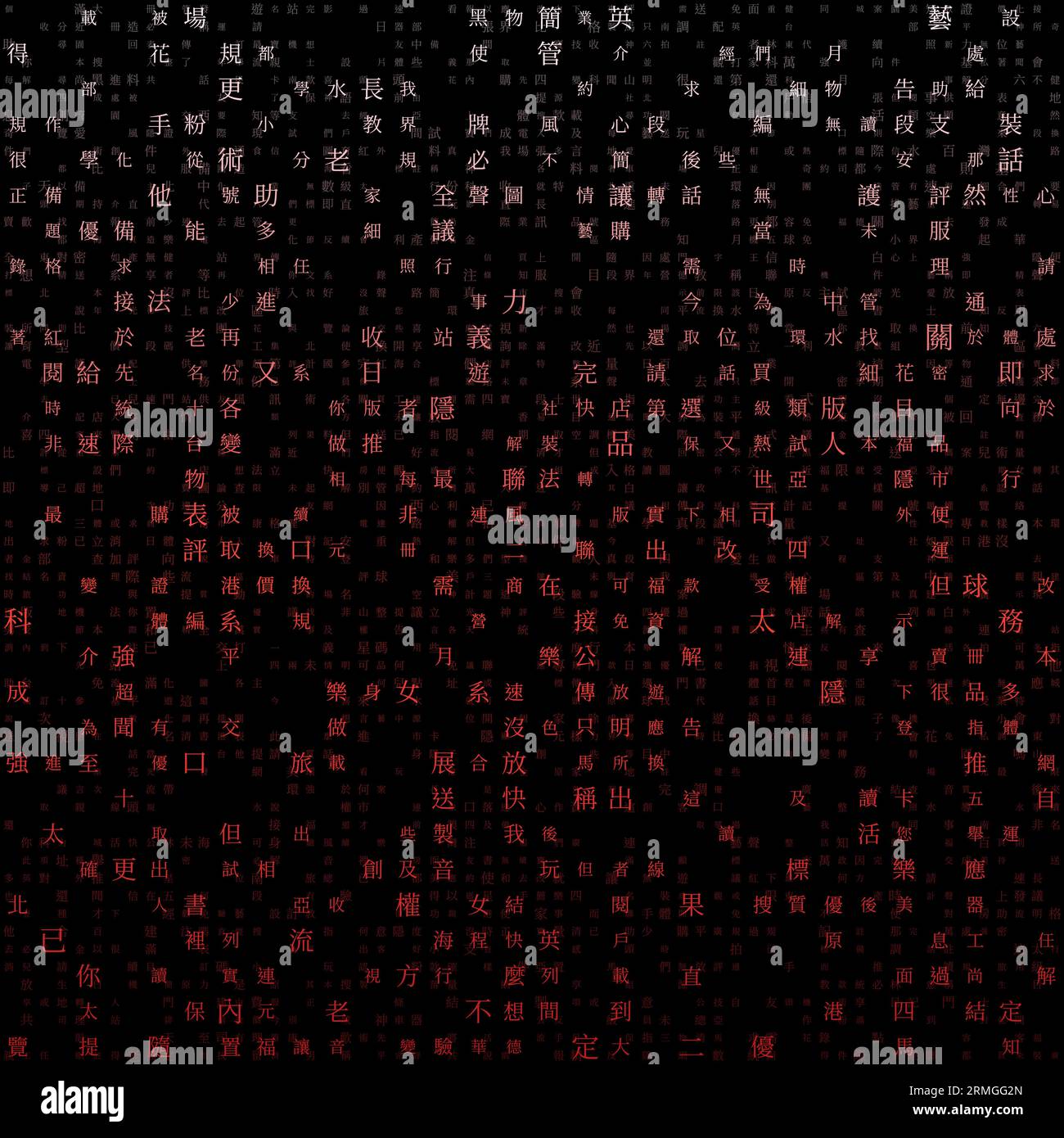 Matrix background. Random characters of Chinese Traditional Alphabet. Gradiented matrix pattern ...