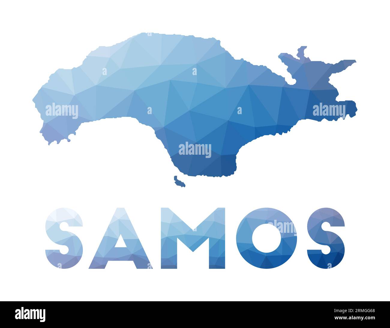 Low poly map of Samos. Geometric illustration of the island. Samos ...