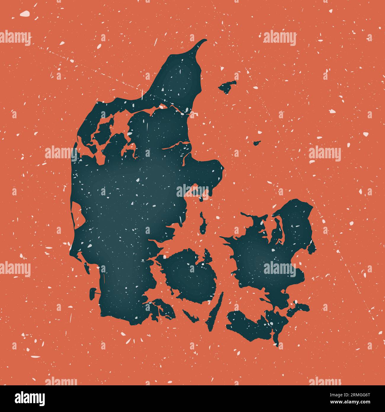 Denmark vintage map. Grunge map of the country with distressed texture ...