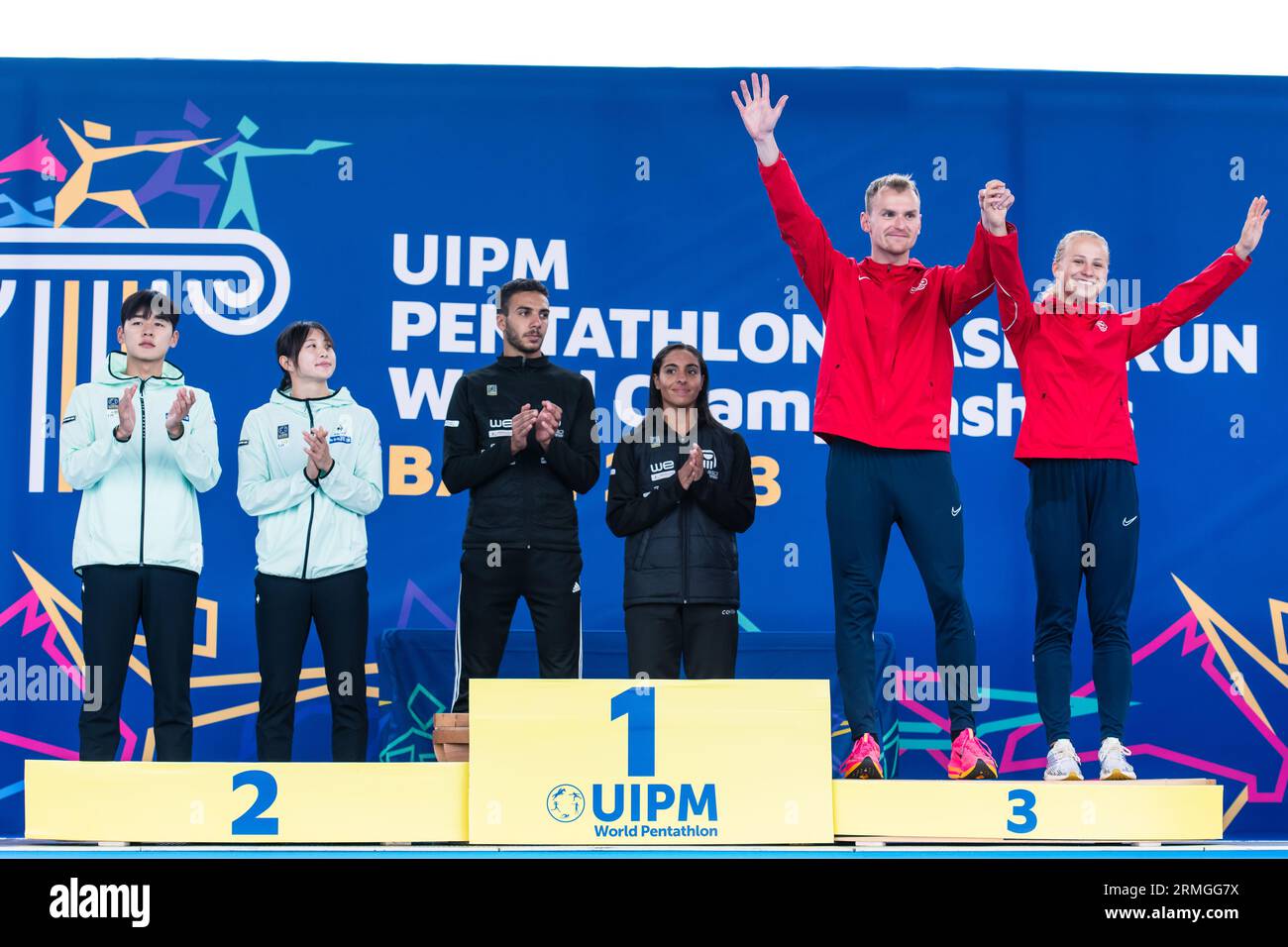 From left second Jun Woong-tae and Kim Sunwoo of South Korea winner ...