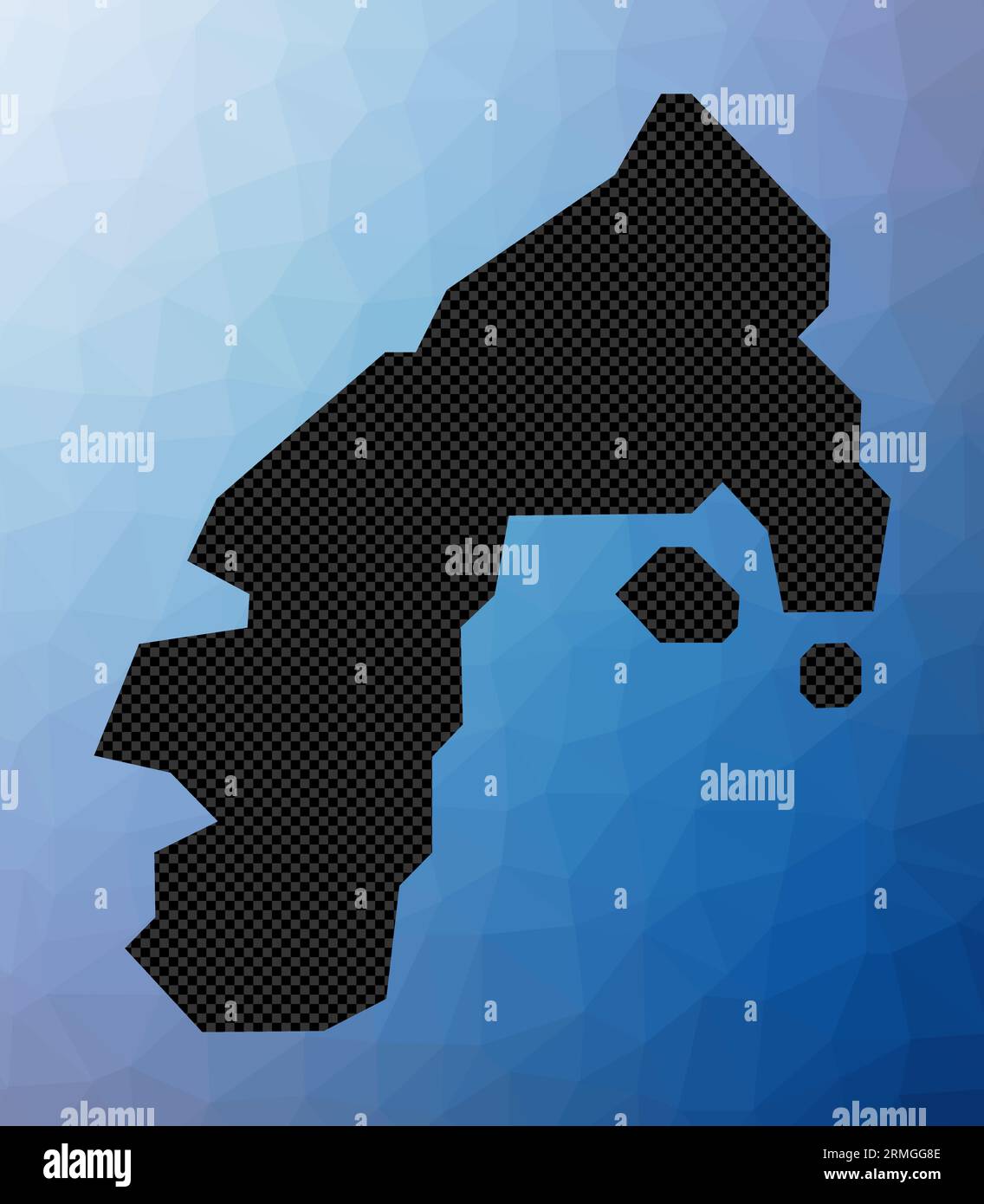 Water Island geometric map. Stencil shape of Water Island in low poly ...
