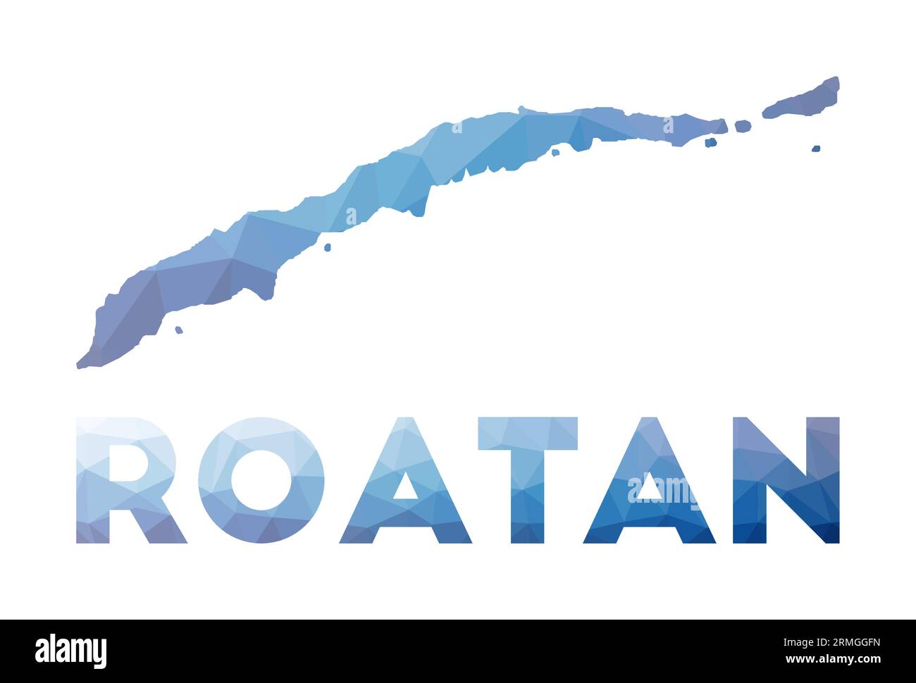 Low poly map of Roatan. Geometric illustration of the island. Roatan ...