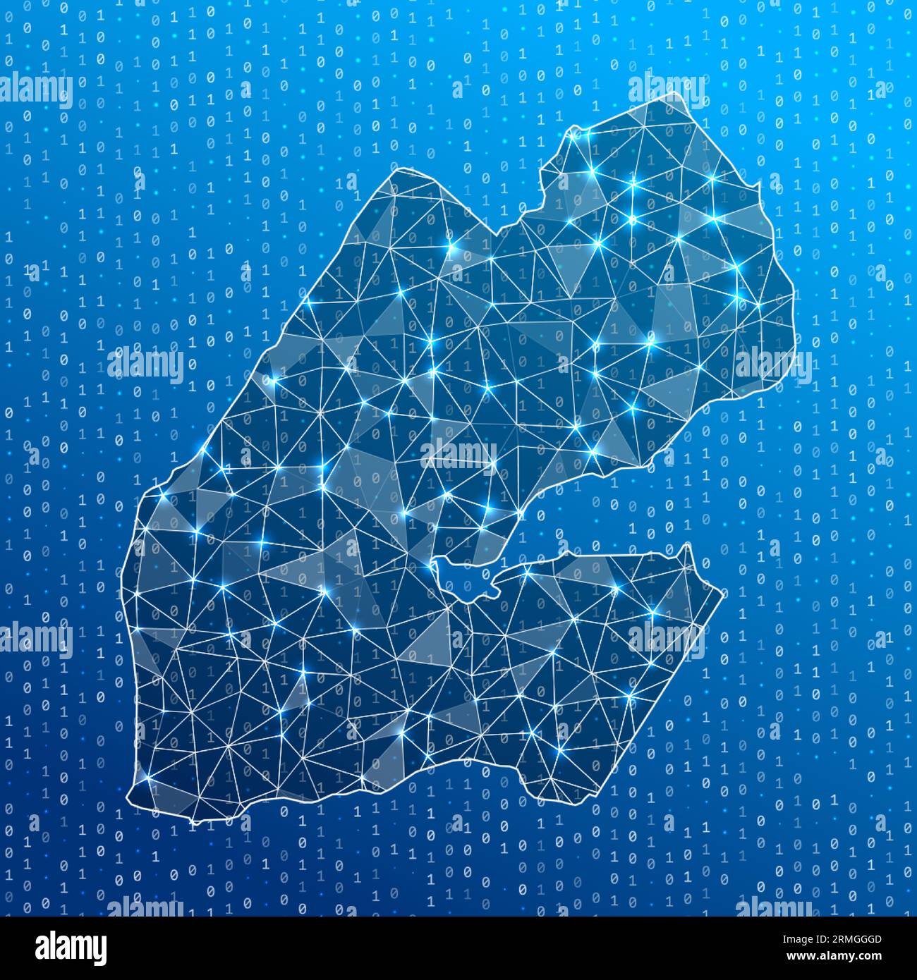 Network map of Djibouti. Country digital connections map. Technology, internet, network ...