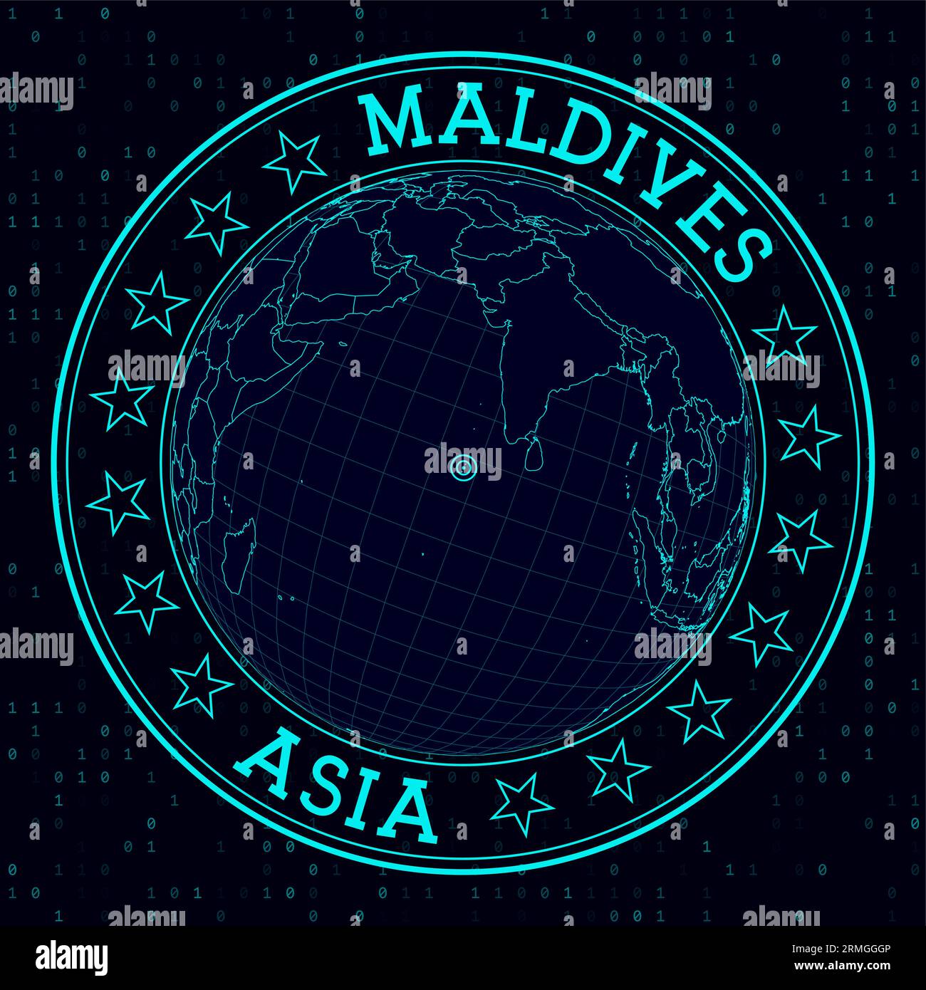 Maldives location on the satellite map