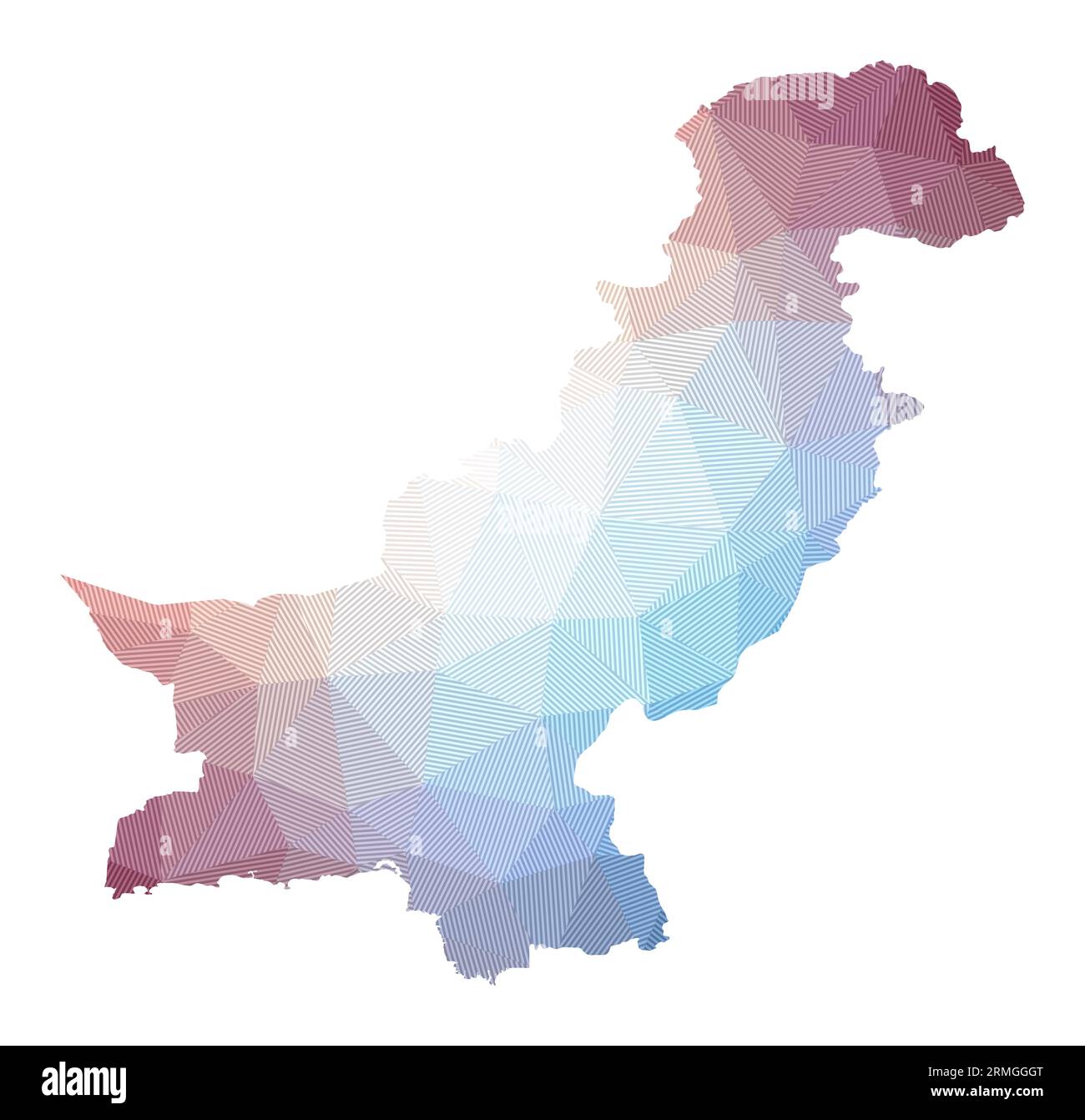 Map of Pakistan. Low poly illustration of the country. Geometric design ...