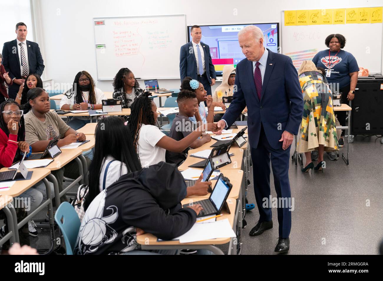 United States President Joe Biden and first lady Dr. Jill Biden welcome ...